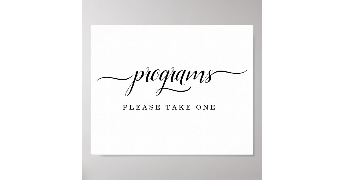 Please Take a Program Sign | Zazzle