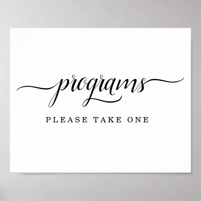 Please Take a Program Sign | Zazzle