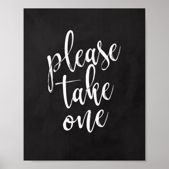 Please Take One Chalkboard 8x10 Wedding Sign | Zazzle.com