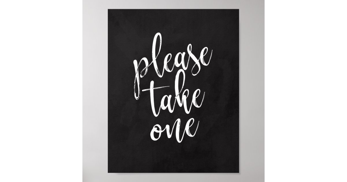 Please Take One Chalkboard 8x10 Wedding Sign | Zazzle
