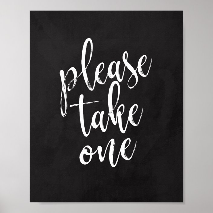 Please Take One Chalkboard 8x10 Wedding Sign | Zazzle.com
