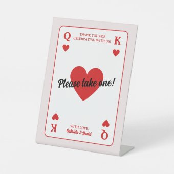 Please Take One Party Favors Couples Shower Pedestal Sign | Zazzle