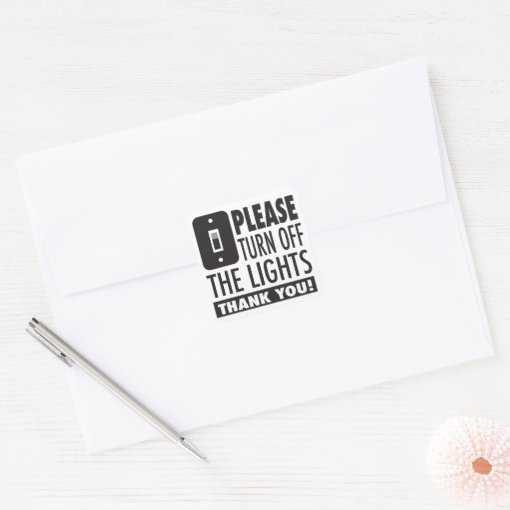 Please turn off the lights sticker | Zazzle