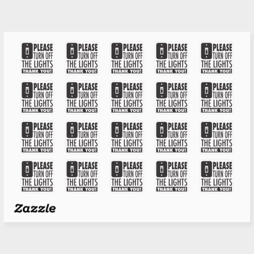 Please turn off the lights sticker | Zazzle