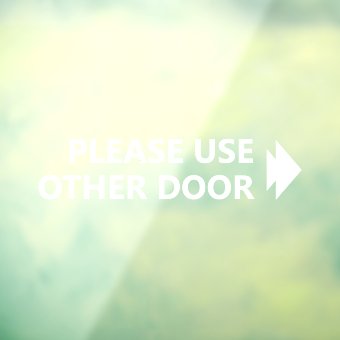 Please Use Other Door WIth Right Arrow Window Cling | Zazzle