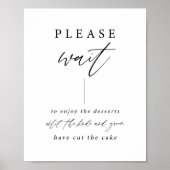 Please Wait Until Wedding Cake Dessert Table Sign | Zazzle