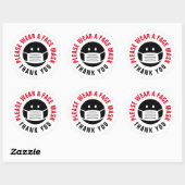 Please wear a face mask sign reminder stickers | Zazzle
