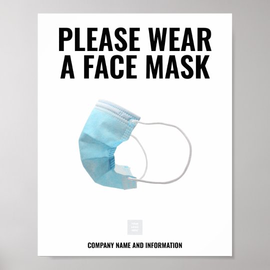 PLEASE WEAR A FACEMASK poster | Zazzle.com