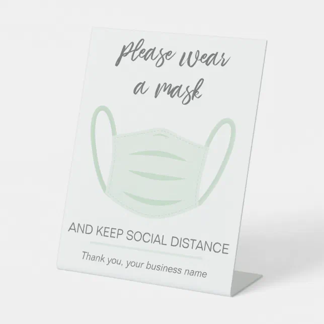 Please wear a mask custom business sign | Zazzle
