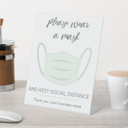 Please wear a mask custom business sign | Zazzle