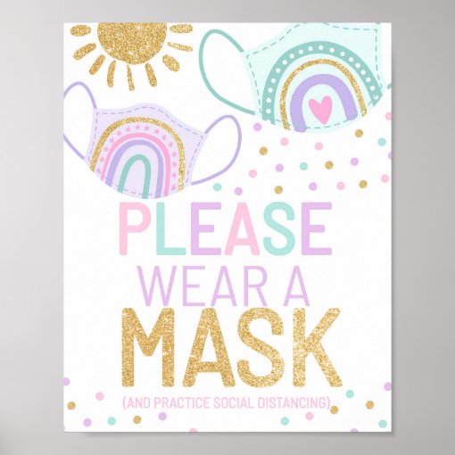 Please wear a mask poster | Zazzle