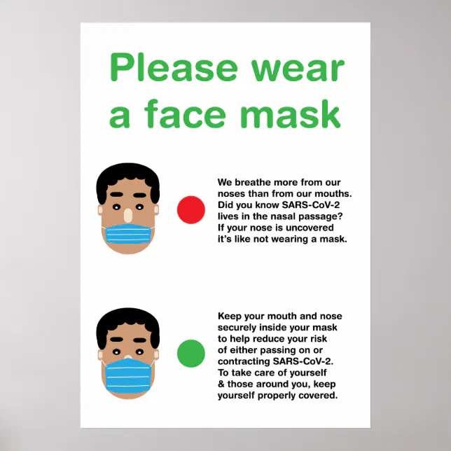 Please wear a mask poster | Zazzle