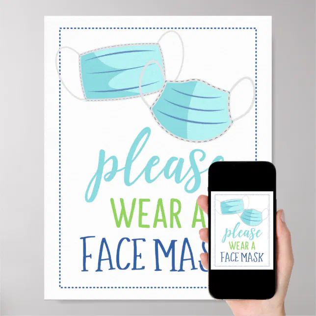 Please wear a mask poster | Zazzle