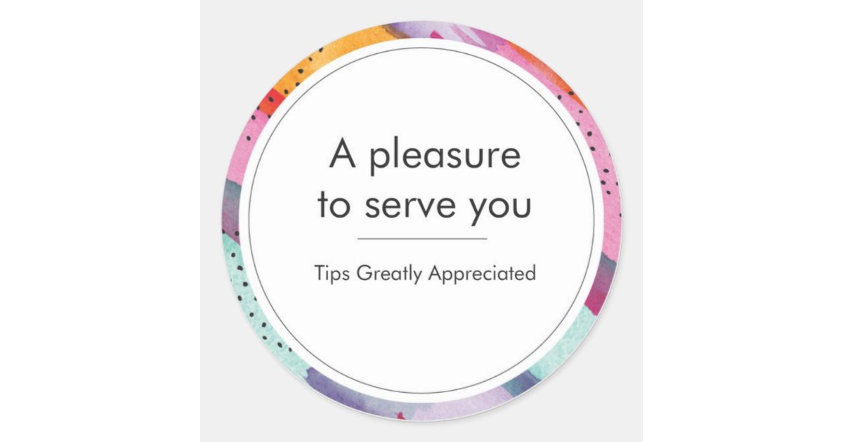 Pleasure To Serve You (Delivery Driver) Classic Round Sticker | Zazzle