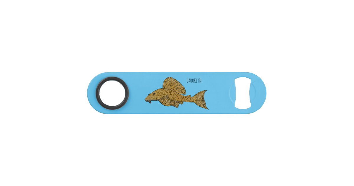 Pleco fish cartoon illustration bar key | Zazzle