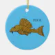 Pleco fish cartoon illustration ceramic ornament | Zazzle
