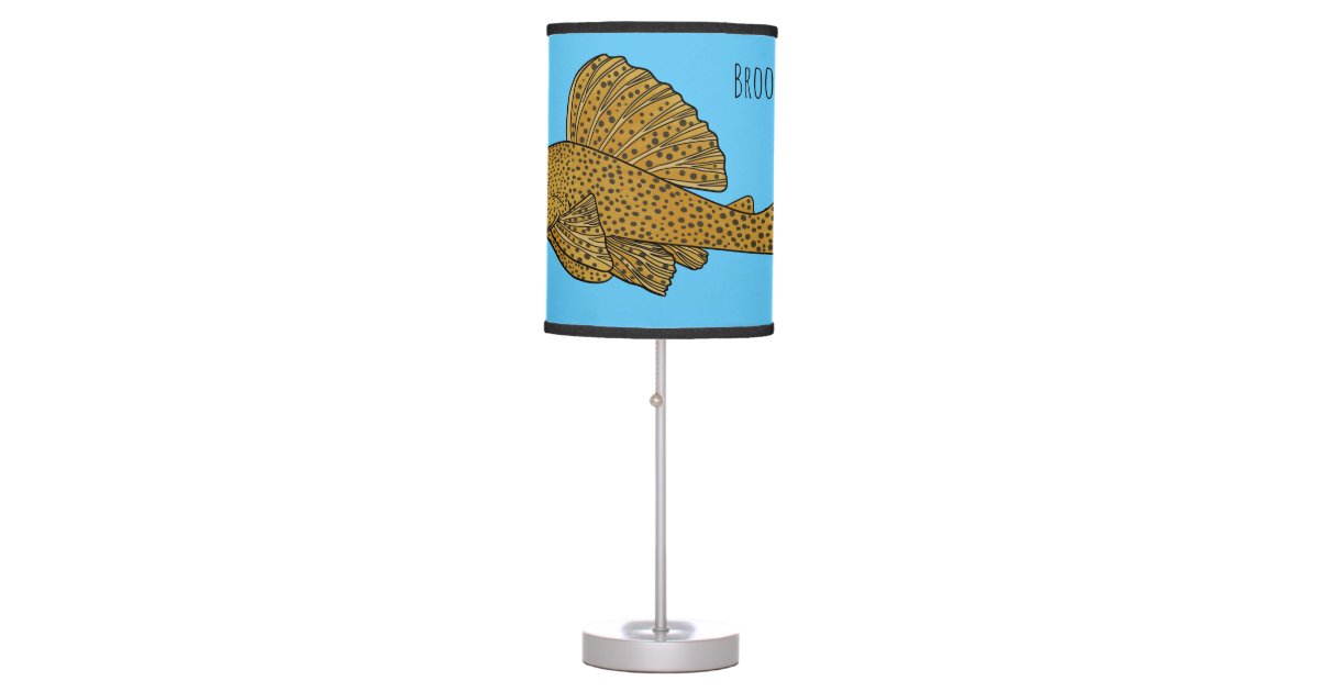 Pleco fish cartoon illustration table lamp | Zazzle