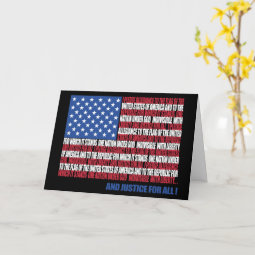 Pledge of Allegiance card | Zazzle