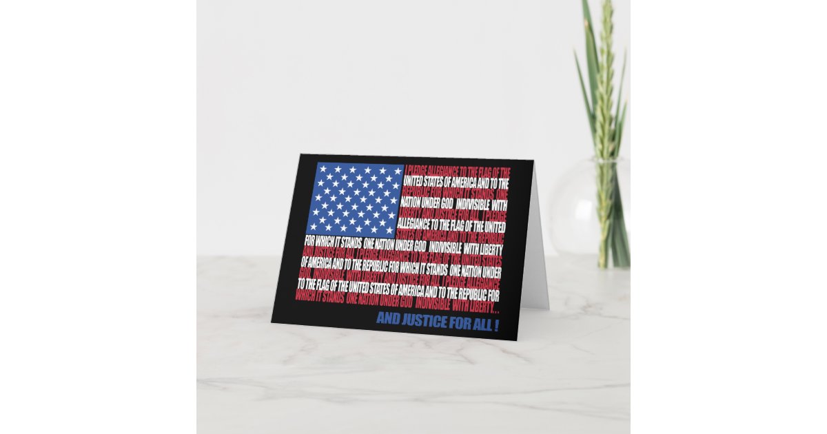Pledge of Allegiance card | Zazzle