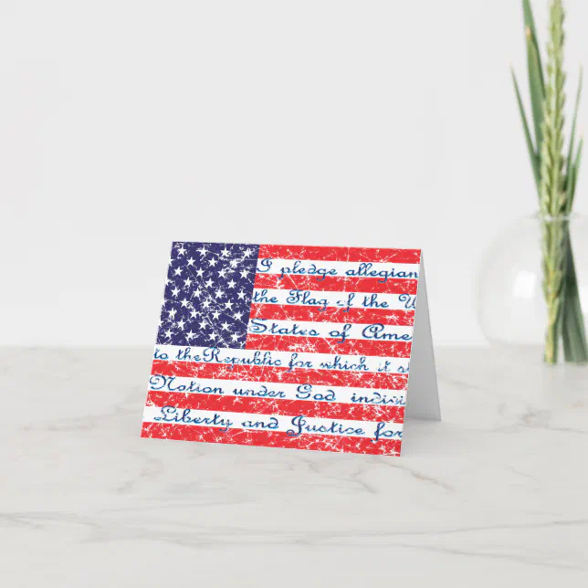 Pledge of Allegiance Fla Thank You Card | Zazzle