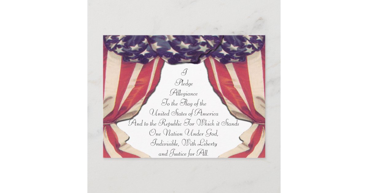 Pledge of Allegiance Postcard | Zazzle