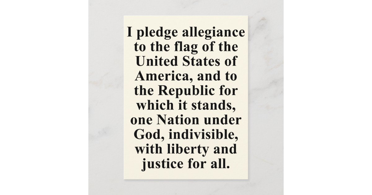 Pledge of Allegiance Postcard | Zazzle