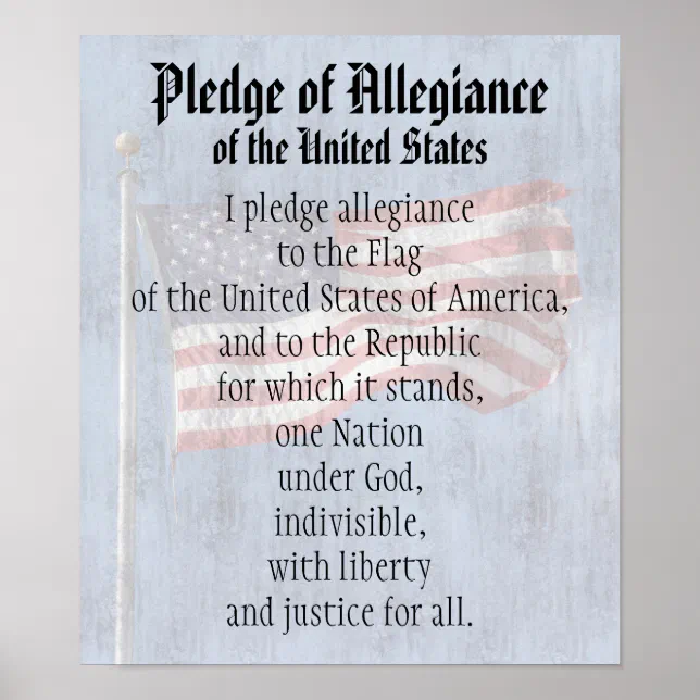 Pledge of Allegiance US Flag History Classroom Poster | Zazzle