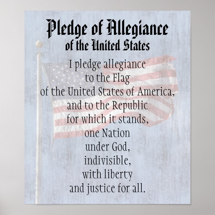 Pledge of Allegiance US Flag History Classroom Poster | Zazzle.com