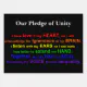 Pledge of Unity Sign | Zazzle