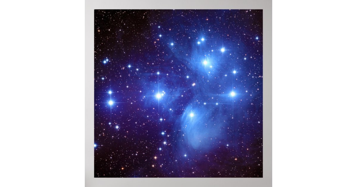 Pleiades Open Star Cluster Seven Sisters in Taurus Poster | Zazzle