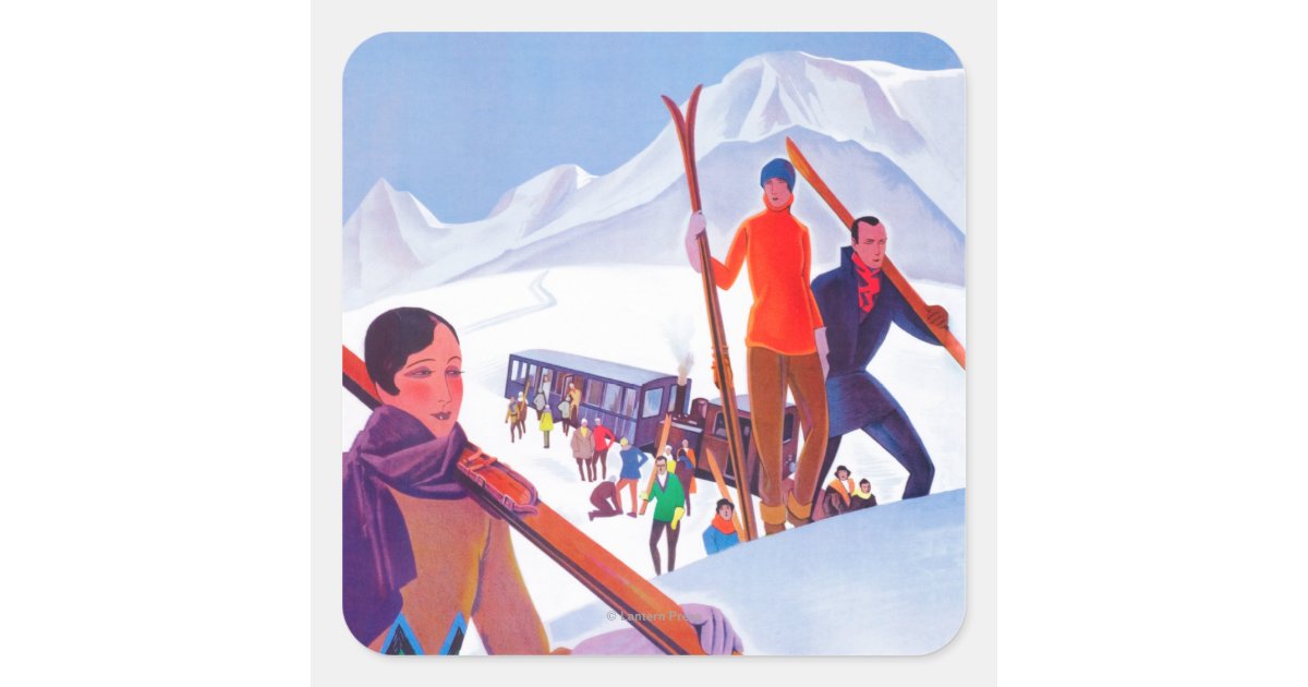 PLM Railway Promotional Poster Square Sticker | Zazzle