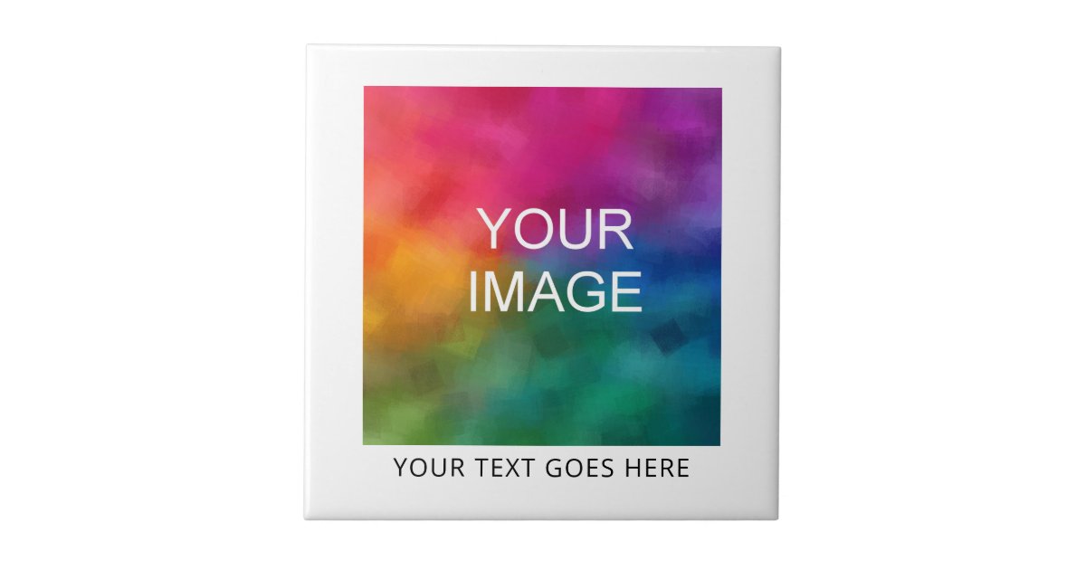 pload Your Logo Photo Image Template Simple Ceramic Tile | Zazzle