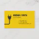 Plug and Wire Electrician Yellow Business Card | Zazzle