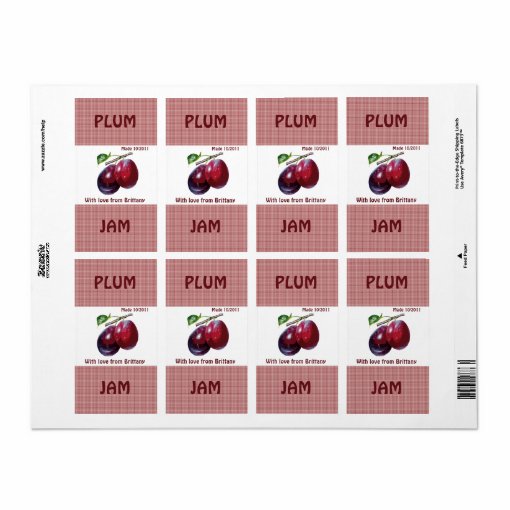 Plum Jam Jar Label (Customize) | Zazzle