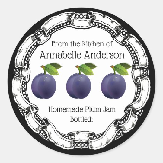 Plum Jam Label Personalize | Zazzle.com