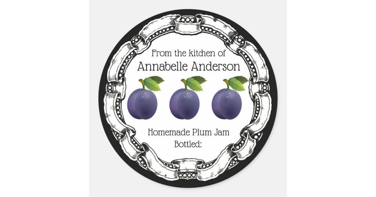 Plum Jam Label Personalize | Zazzle