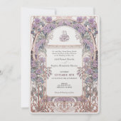Plum Lilac Art Nouveau Inspired Islamic Wedding Invitation | Zazzle