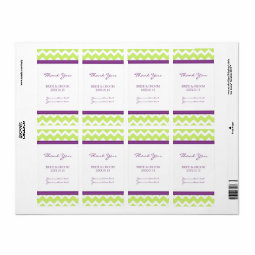 Plum Lime Chevron Wedding Labels | Zazzle