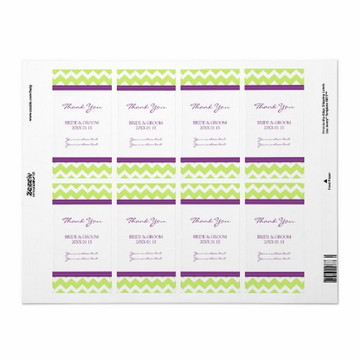 Plum Lime Chevron Wedding Labels | Zazzle