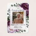 Plum Peonies Funeral In Loving Memory Poem Card | Zazzle