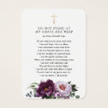 Plum Peonies Funeral In Loving Memory Poem Card | Zazzle
