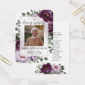 Plum Peonies Funeral In Loving Memory Poem Card | Zazzle