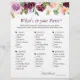 Plum Purple Blush Floral What's In Your Purse Game Flyer | Zazzle
