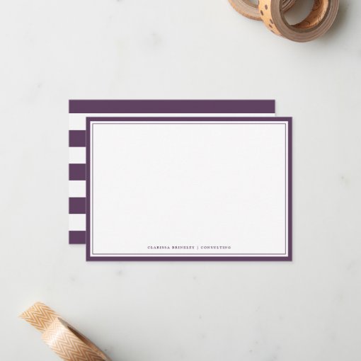 Plum Purple Flat Note Card | Zazzle