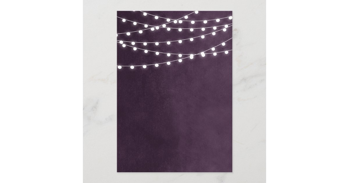 Plum String Lights Blank Invitation Template | Zazzle.com