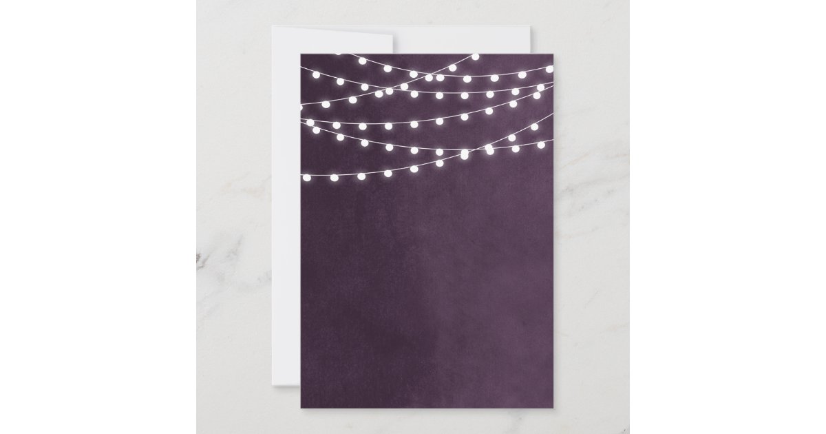 Plum String Lights Blank Invitation Template | Zazzle