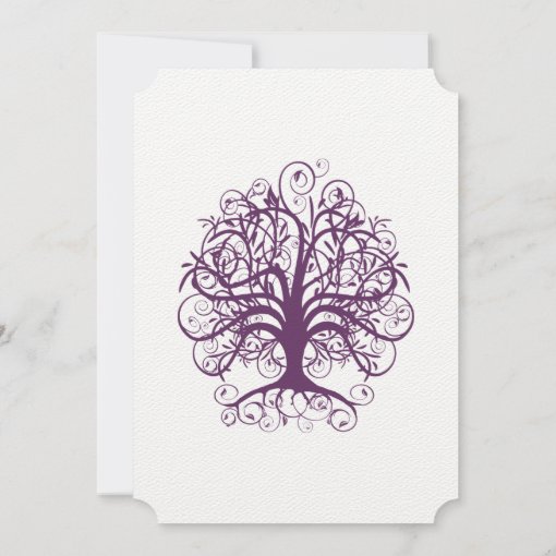 Plum Swirl Tree Roots of Love Wedding Invitate Invitation | Zazzle