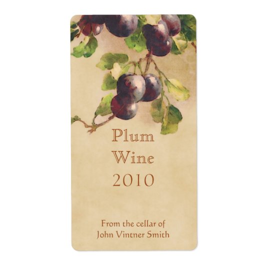 Plum wine bottle label | Zazzle.com