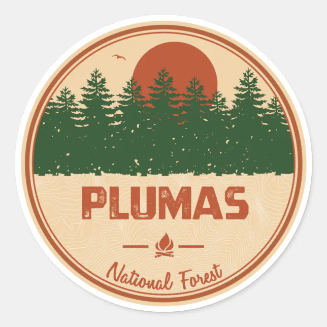 Plumas National Forest Classic Round Sticker | Zazzle