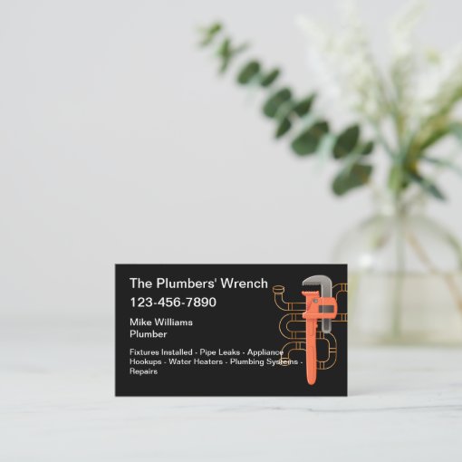 Plumber Business Cards Plumbing Theme | Zazzle
